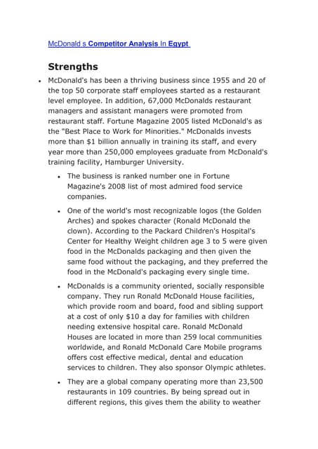 Mcdonald case-study & analysis | PDF