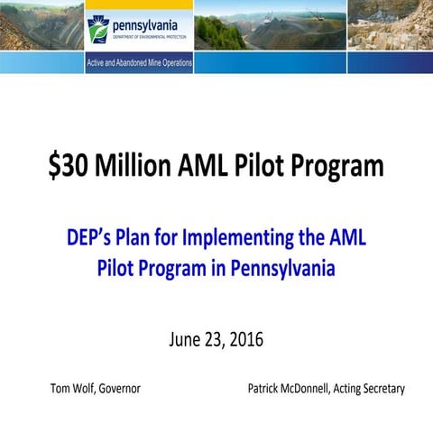 Patrick McDonnell, PA DEP Acting Secretary, “Economics and Environment ...