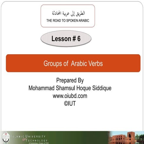 Groups of the Arabic Verbs | PPTX