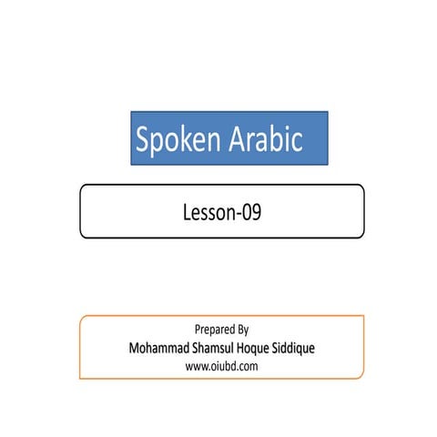 Spoken Arabic lesson-09 | PPT