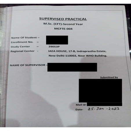 IGNOU Sample Practical File for MCFTE004 Marital and Family Therapy and ...