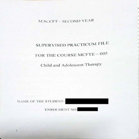 IGNOU Sample Practical File for MCFTE005 Child and Adolescent ...