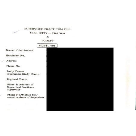 IGNOU Sample Practical File for MCFTL001 Human Development and Family ...