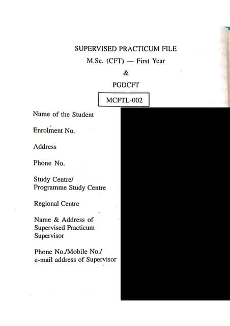 IGNOU Sample Practical File for MCFTL005 Mini Research GN | PDF