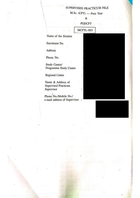 IGNOU Sample Practical File for MCFTL005 Mini Research GN | PDF