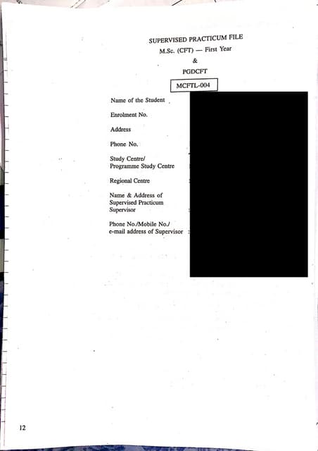 IGNOU Sample Practical File for MCFTL005 Mini Research GN | PDF