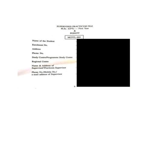 IGNOU Sample Practical File for MCFTL005 Mini Research GN | PDF