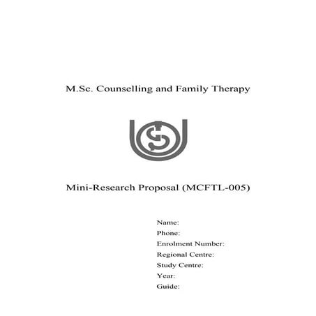 Cover Page for Mini-Research Proposal MCFTL005 | PDF