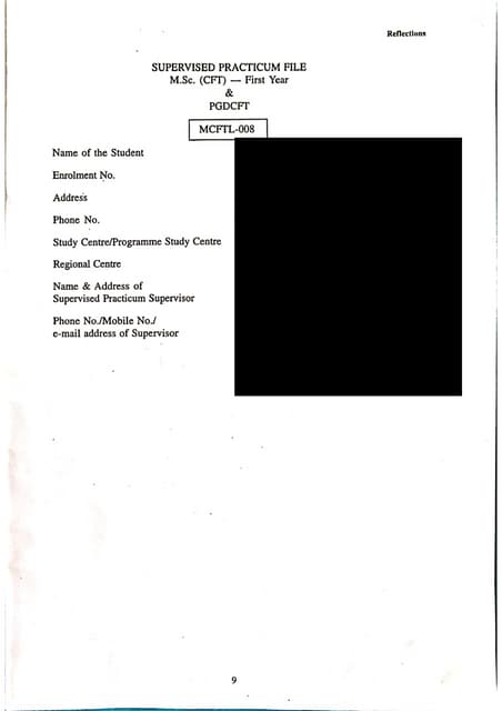 IGNOU Sample Practical File for MCFTL005 Mini Research GN | PDF