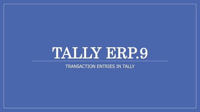 How to Trace the Culprit behind Modification or Deletion of Vouchers in Tally ERP 9? | PDF