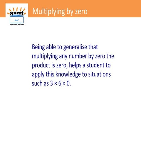 Top Drawer Teachers: Multiplying by Zero | PPT