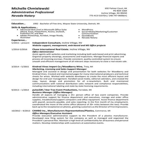 Michelle Chmielewski Resume | PDF