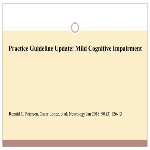 MCI practice update 2018 | PPTX | Brain and Nervous System Disorders ...