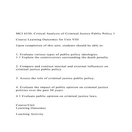 Chapter 3 of The Public Policy of Crime and Criminal Justice.docx