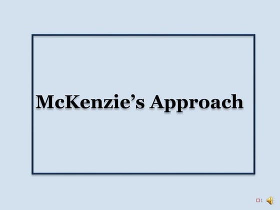 Mc Kenzie Method (MDT) | PPTX
