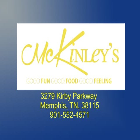 McKinley's Experience | PPT