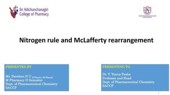 McLafferty Rearrangement.pptx | Chemistry | Science