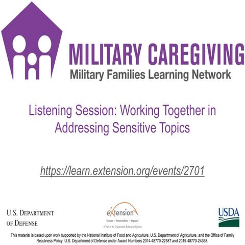 Listening Session: Working Together in Addressing Sensitive Topics | PPTX