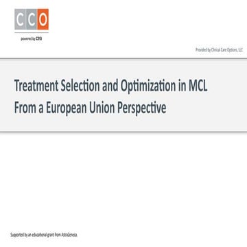 MCL Management, Prognosis and treatment. Various therapies available in ...
