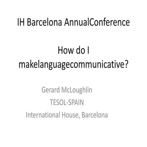 How do I make language communicative? | PPT