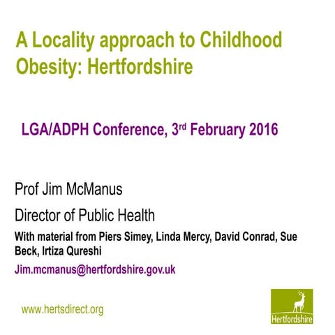 Child Obesity - Overview of Local Programme for Hertfordshire | PPT ...