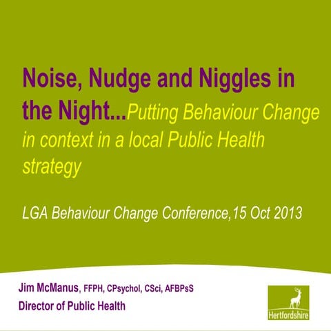 Behaviour Change as part of a public health strategy | PPTX