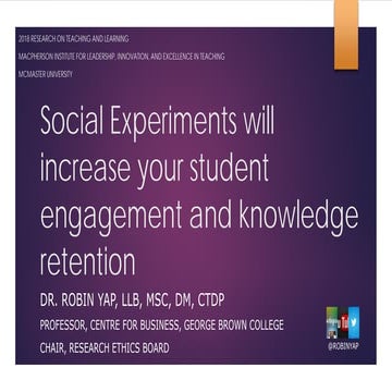 Social Experiments will increase your student engagement | PDF