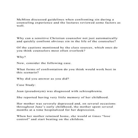 McMinn discussed guidelines when confronting sin during a counseli.docx