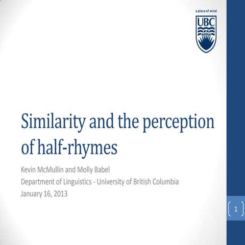 Similarity and the perception of half-rhymes | PPT