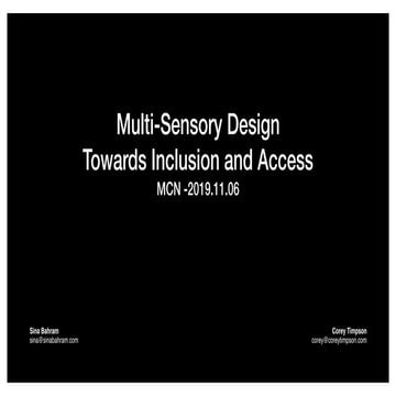 Multi-Sensory Design Towards Inclusion and Access | PDF