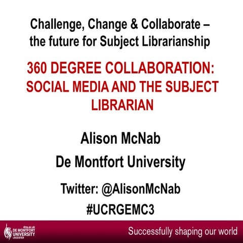 360 degree Collaboration: Social Media and the Subject Librarian | PPT ...