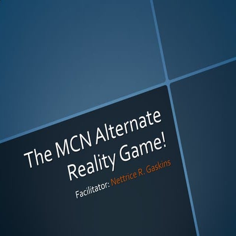 Make an Alternate Reality Game! | PPT
