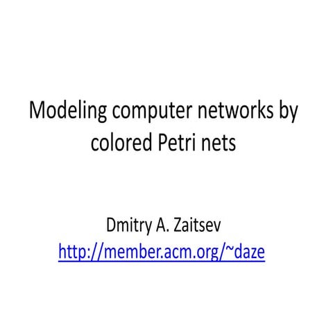 Modeling computer networks by colored Petri nets | PDF