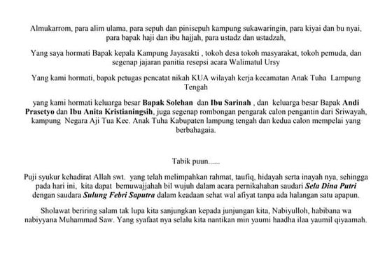 Teks emcee majlis nikah | PDF