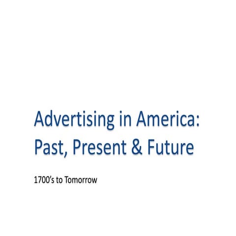 Mcom 341-2 History of Advertising | PPTX