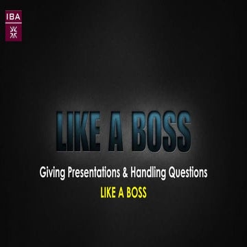 Giving Presentations Like A Boss | PPTX