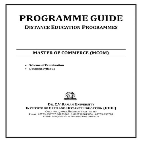 Mcom syllabus 2013 14 final | PDF