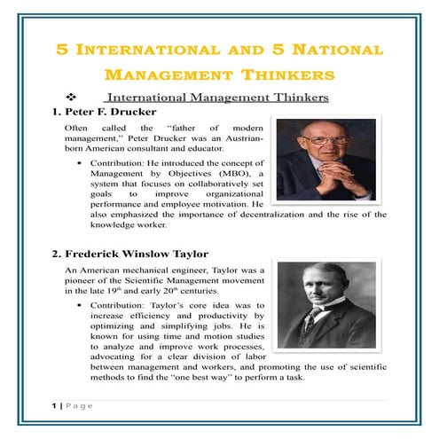 5 National And 5 International Management Thinkers.docx