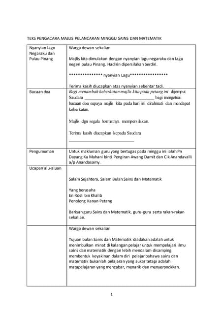 Teks MC: Majlis Penutupan Transisi | DOCX