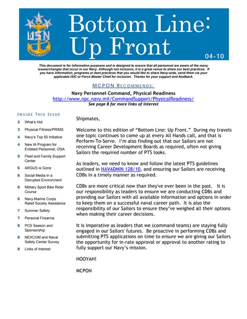 CCC TOOL BOX (Navy Counselor Procedures) | PDF