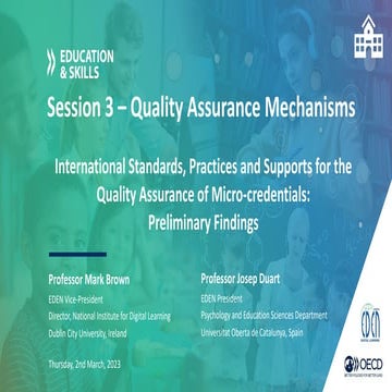 International Standards, Practices and Supports for the Quality ...