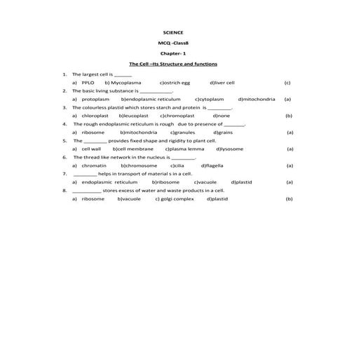 Mcq class8 copy | PDF