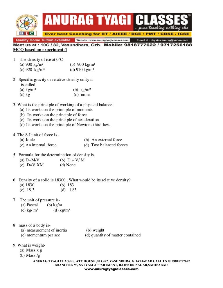 MCQ FOR CBSE CLASS IX SCIENCE BY ANURAG TYAGI CLASSES ATC mcq-for-cbse-class-ix-science-by-anurag-tyagi-classes-atc