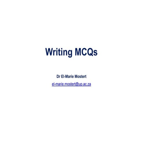 Writing MCQs | PDF