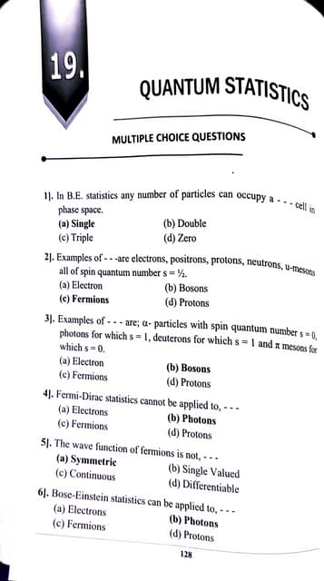 M-B, B-E, and F-D comparisons statistical physics | PDF