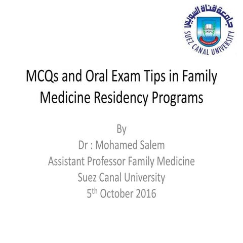 MCQsandOralexamTipsinFamilyMedicineResidencyPrograms.pptx