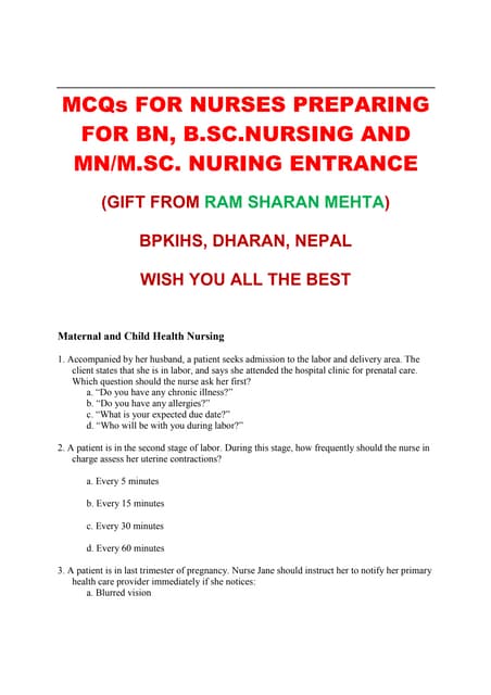 Fundamentals of nursing practice exam 1 | PDF