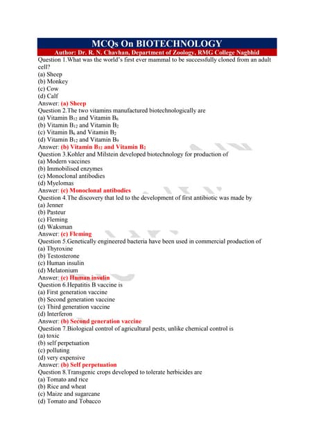 MCQs on DNA MicroArray.pdf