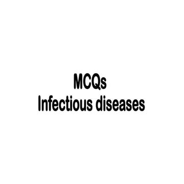 MCQs on Infectious diseases MCQs on Infectious diseases.pptx.pptx