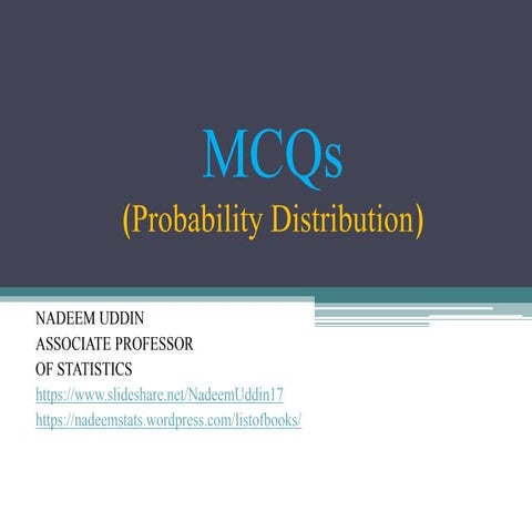 Mcqs (probability distribution) | PPTX
